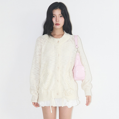 ILLIGO 25秋新款宽松休闲慵懒风纯色针织开衫外套韩国代购