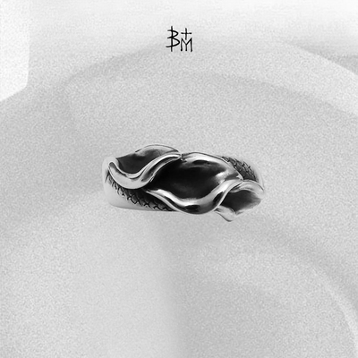 血腥玛丽925银人鱼尾戒指复古