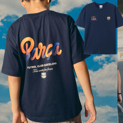 FC Barcelona巴塞罗那巴萨同款短袖T恤 亚马尔 拉菲尼亚圆领纯棉