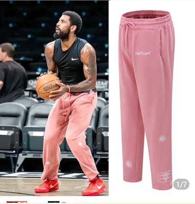 欧文同款纯棉春夏男士长裤ins猛男粉欧美潮牌宽松复古篮球运动裤