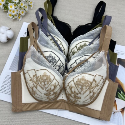 玉姿一族正品7817女士文胸薄款B杯无钢圈上托聚拢性感交叉美胸带