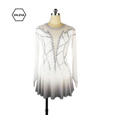 VALEVA花样滑冰表演服女童成人溜冰裙儿童比赛考斯滕演出服渐变