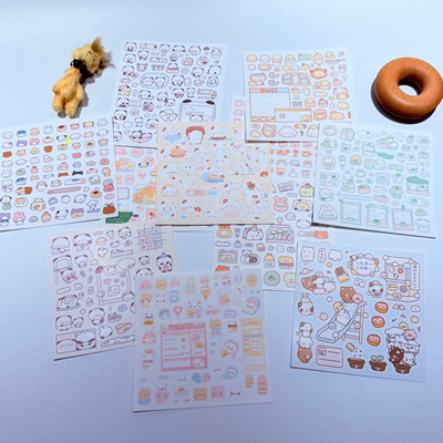 potato bb原创 可爱小动物贴纸 手账百搭哑膜拼贴素材