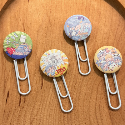 potato bb原创 上学时光系列书签吧唧 百搭手帐收纳闪砂吧唧