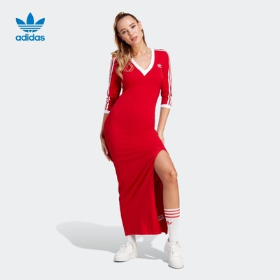adidas阿迪达斯adicolor MAXI DRESS那尔那茜同款连衣裙女三叶草