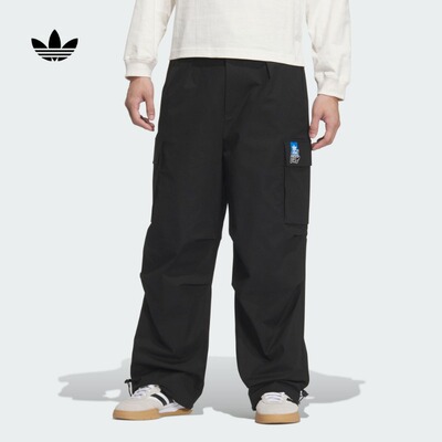 adidas阿迪达斯2025年工装风运动裤男装春夏新款三叶草KA8012