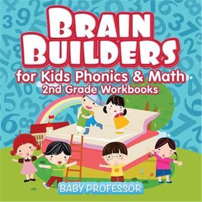 预订不退不换Brain Builders for Kids Phonics & Math 2nd Grade Workbooks