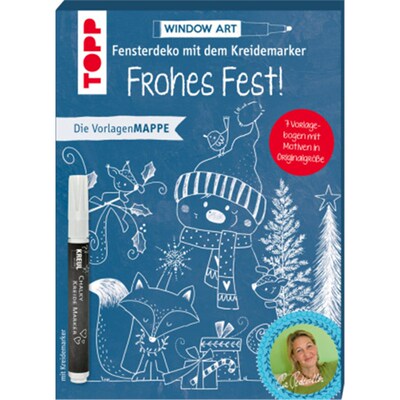 预订不退不换德语Vorlagenmappe Fensterdeko mit dem Kreidemarker - Frohes Fest! inkl. Original Kr