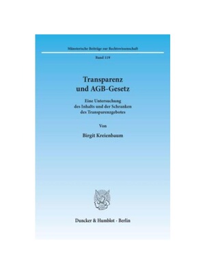 预订【德语】Transparenz und AGB-Gesetz.:Eine Untersuchung des Inhalts und der Schranken des Transparenzgebotes.
