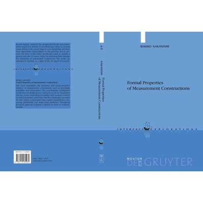 按需印刷DGYT Formal Properties of Measurement Constructions[9783110185980]