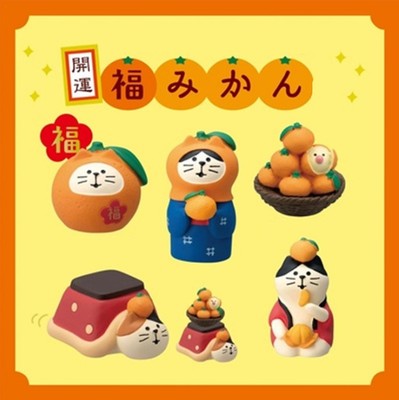 蜜柑橘子猫咪迷你装饰