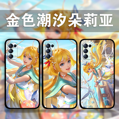 适用OPPOReno11Pro10p9p8p7金色潮汐朵莉亚手机壳findX7x6王者荣耀周边k11k10a93照片定制Realme10Pro真我GT5
