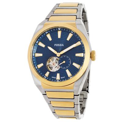 Fossil Everett自动机械蓝色表盘男士手表ME3275