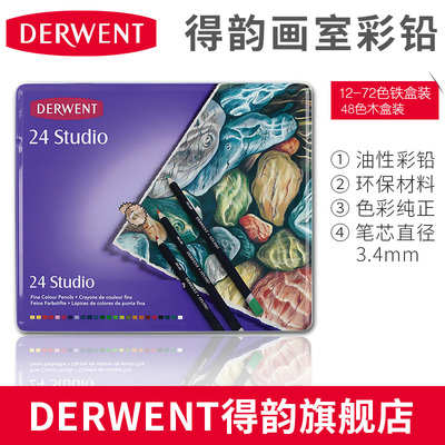 进口得韵Derwent Studio广告超写实画室彩铅人像72色36色24色12色