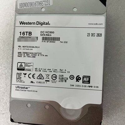 议价WD 16TB HC550 SATA6Gb/s 3.5寸企业可维修