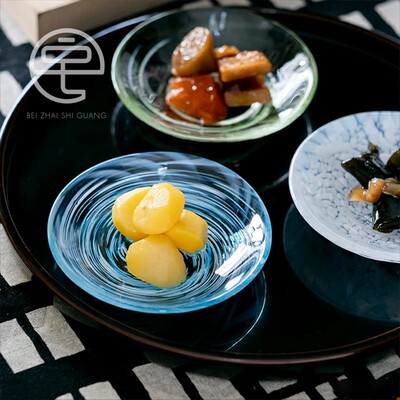 手工精品。日本津轻小碟玻璃小盘家用零食佐料碟调料碟小吃碟餐具