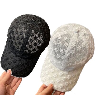 Hollow Lace Flower Baseball Cap Summer Anti UV Breathable Me