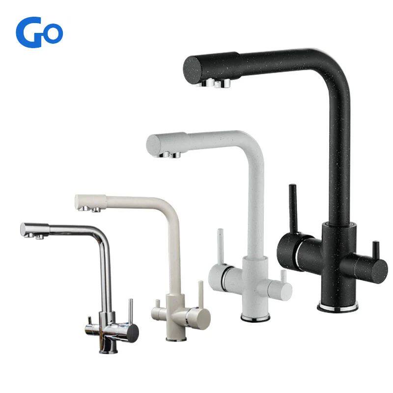 Kitchen Filtered Faucet Balck with Dot Brass Purifier Faucet