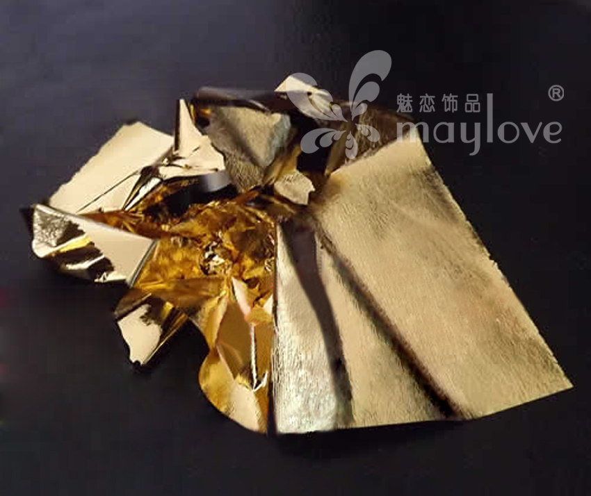 手抓香槟金箔纸 进口抓邹台湾仿金银箔14CM装饰金箔银箔 柔韧度好