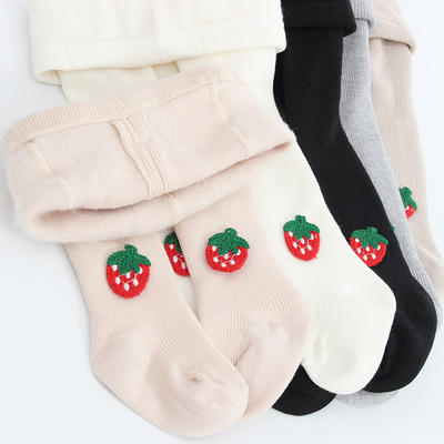 秋冬婴儿童薄绒连裤袜加厚女童白色打底袜大pp女宝宝公主连脚外穿