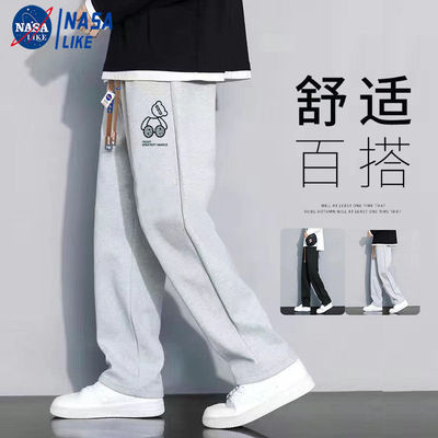 NASA秋季新款潮牌ins直筒裤子男士高街休闲长裤男生宽松运动卫裤