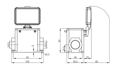 32芯 重载连接器外壳 H32A-SDR-BO-PG21 PG29 M25 M32