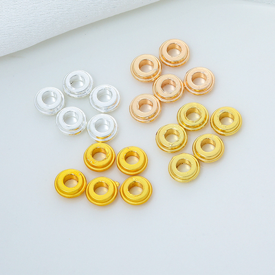 18K哑金保色古法圆形环边小隔片