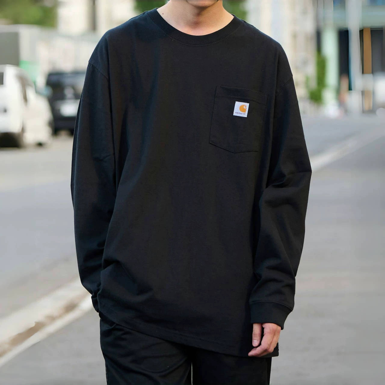 正品 Carhartt K126卡哈特T恤男女工装宽松纯色重磅打底圆领长袖