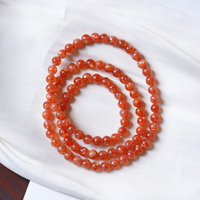 金太阳石金草莓晶圆珠三圈手链