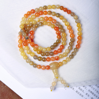 多宝色金丝玉圆珠款手链佛珠链