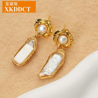XKDDCT新款复古金色镂空淡水珍