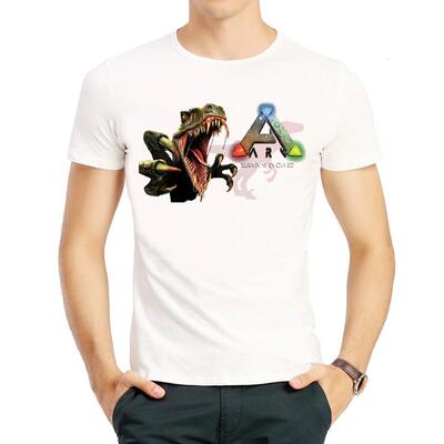 方舟生存进化T恤白色春夏短袖衣服 ark survival evolved T-shirt