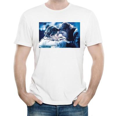 泰坦尼克号T恤圆领白色经典电影短袖印花衣服男女Titanic T-shirt