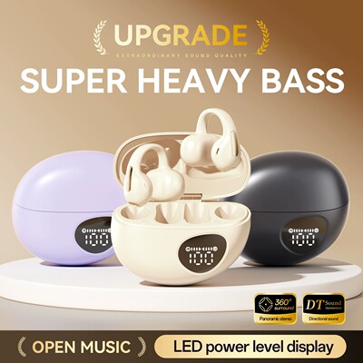 Ear Clip Bluetooth Earphones Headphones Noise Cancel Earbud