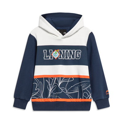 李宁卫衣男童冬运动生活系列时尚常规套头连帽卫衣YWDT261--B品