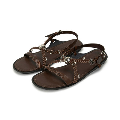 【现货】AVVENN 26夏季新款金属标装饰手工编织平底鞋