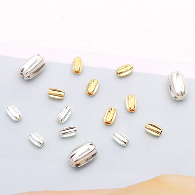 切面通孔diy保色米珠14k包金
