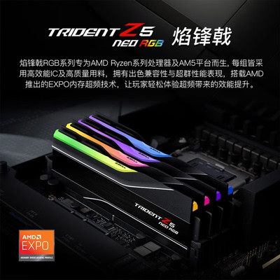 芝奇DDR5焰锋戟c26/c28/c30灯条6000电脑游戏RGB内存条32/64g套装