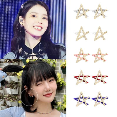 直邮~IU 李知恩 郑艺琳同款 韩国代购jealousy正品 撞色星星耳环