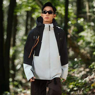 李宁正品CF溯男子防泼水宽松加绒保暖三合一连帽夹克外套AWBV089