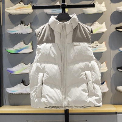 李宁正品反伍BADFIVE男子防泼水保暖拉链立领羽绒马甲AMRV029-1