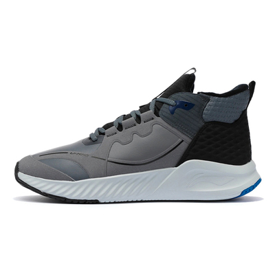 李宁板鞋男冬季新款复古保暖棉鞋加绒运动休闲鞋 AGLR237