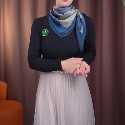 90cm大方巾丝巾洋气时尚百搭披肩