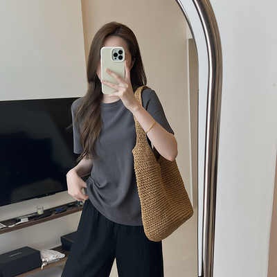 classic百搭纯色短袖女士T恤