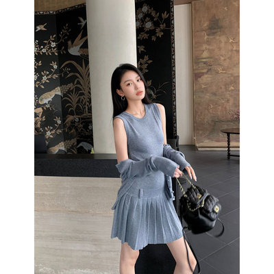 GEMQI春日马卡龙学院风套装裙
