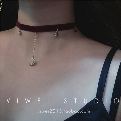 星星项圈星星伴月手作项圈choker