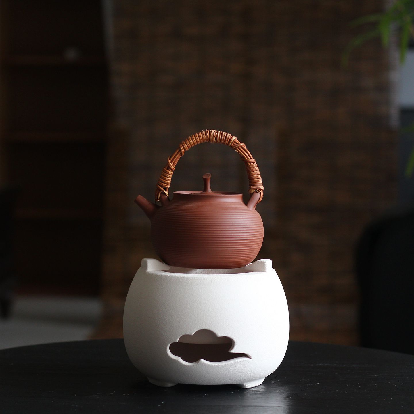 景德镇原矿白泥祥云炭炉煮茶炉风炉烧炭家用烧水炉潮州工夫茶炭炉