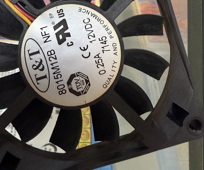全新T-T 8015M12B FN1 12V 0.25A 8CM 8015 散热风扇 3线