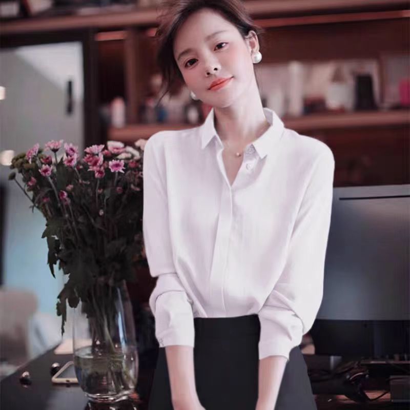衬衫女夏季薄款2026新款韩版宽松气质设计感小众时尚冰丝灰色上衣