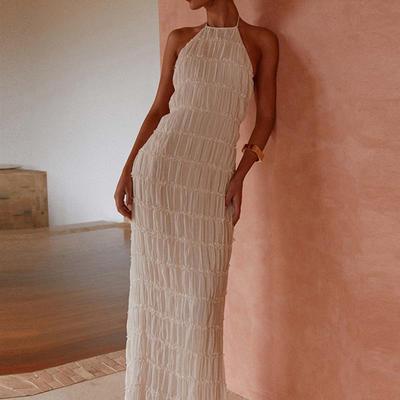 Backless breathable lace-up ruffled skirt 露背透气系带荷叶裙